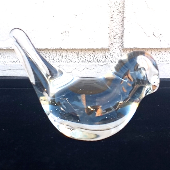 Unmarked | Accents | Vintage Clear Art Glass Bird Paperweight Figurine ...